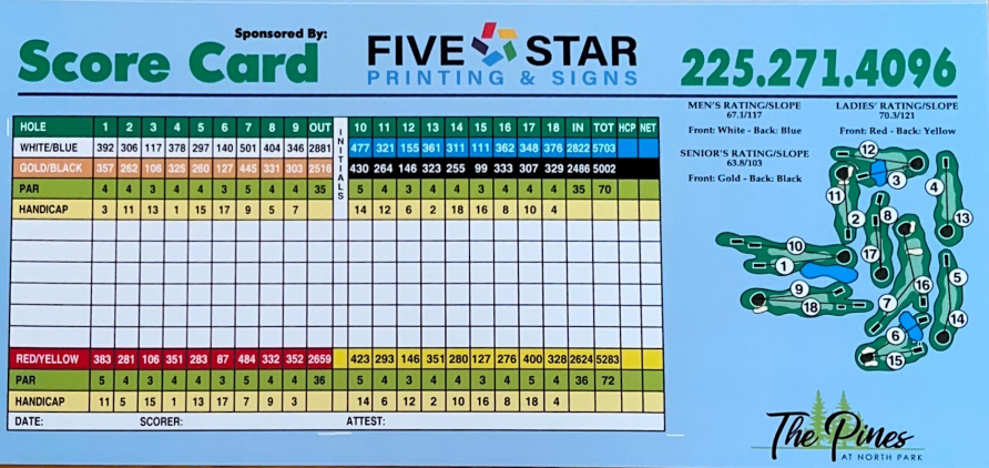 Scorecard - The Pines at North Park